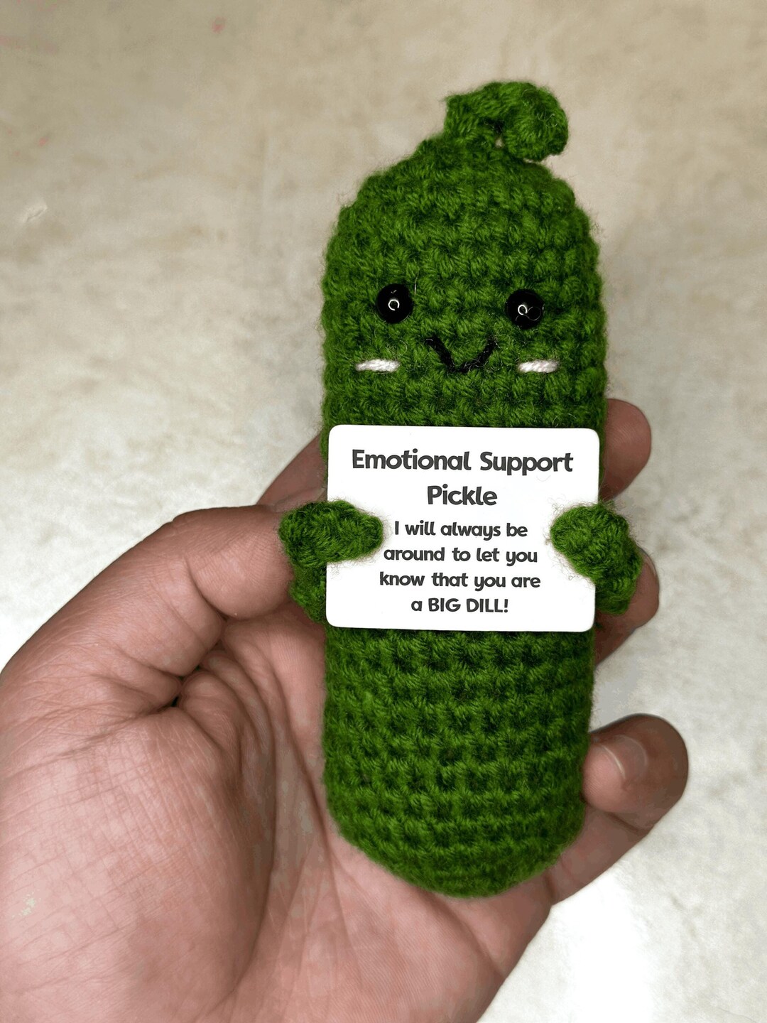 Cute Handmade Crochet Positive Pickle,send a Hug,thinking of You, Cheer ...