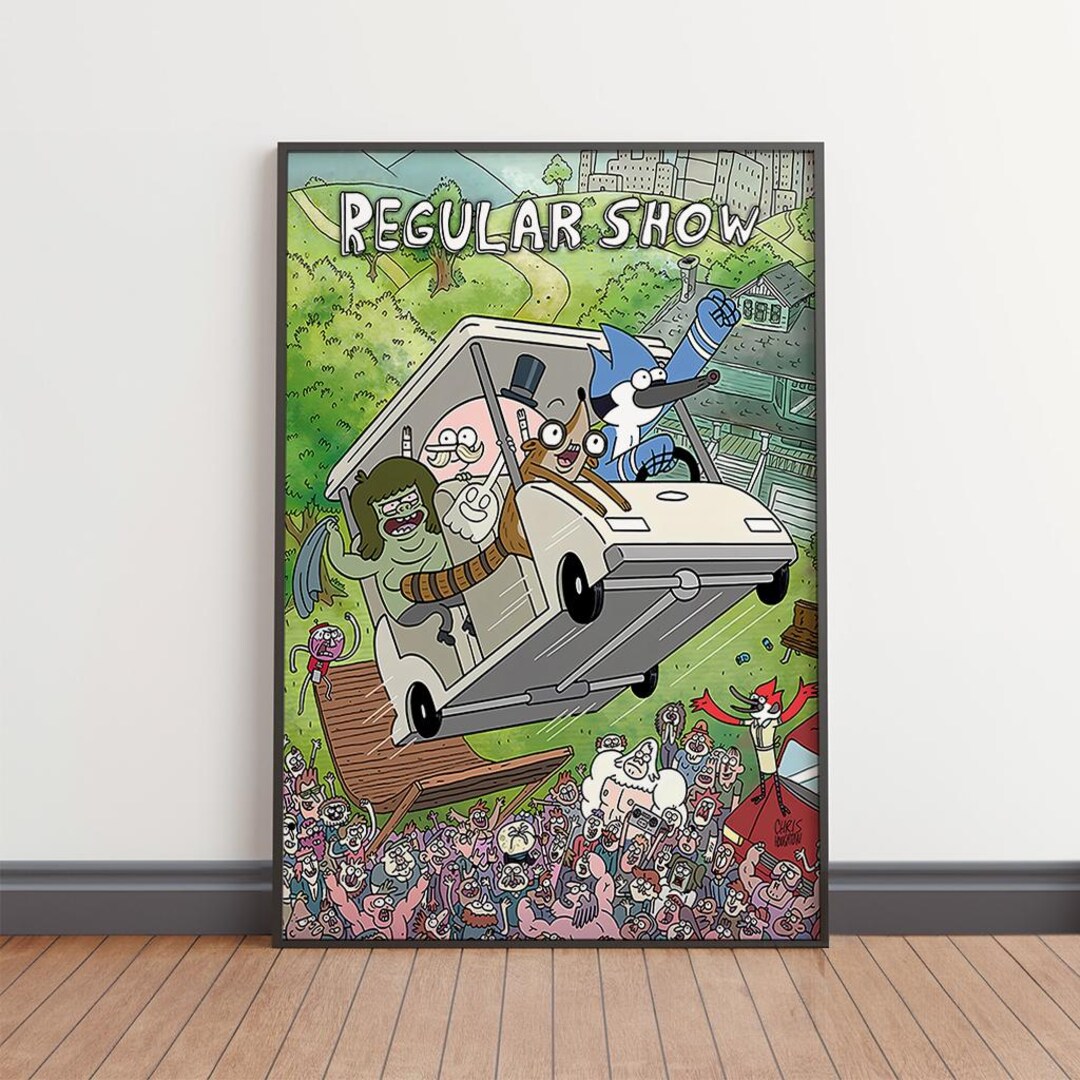 Digital Download Regular Show Poster Jumping off Ramp Mordecai and the ...