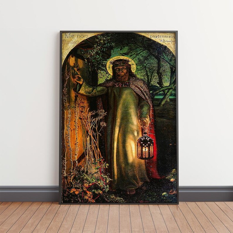 The Light of the World Jesus Knocking by William Holman Hunt Poster ...