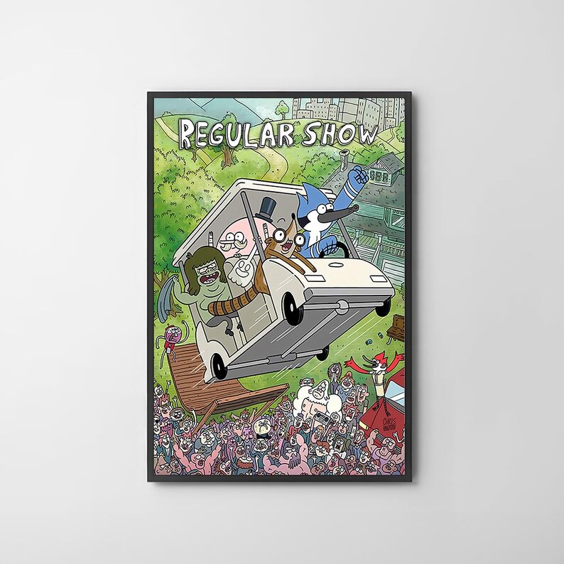 Digital Download Regular Show Poster Jumping off Ramp Mordecai and the ...