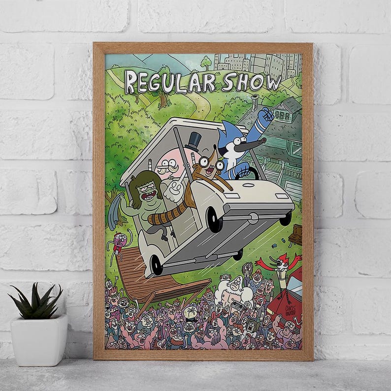 Digital Download Regular Show Poster Jumping off Ramp Mordecai and the ...