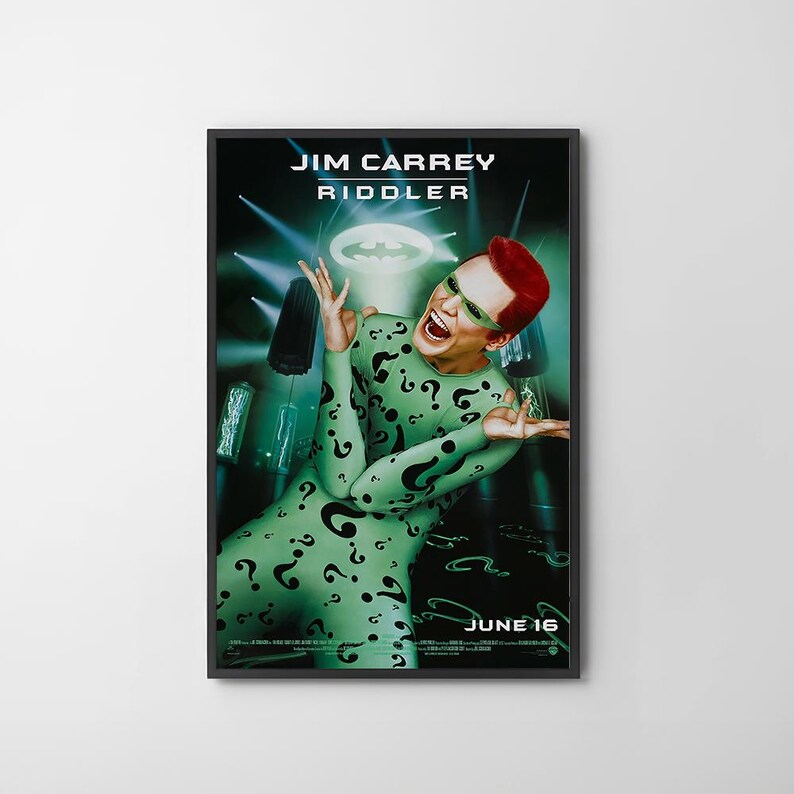 The Riddler, Jim Carey 90's Movie Poster, Art Collectibles Posters ...