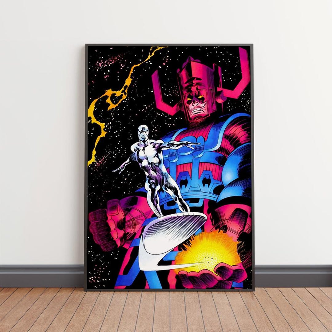 Galactus Silver Surfer Hand Vintage Comicbook Reprint Poster, Art ...