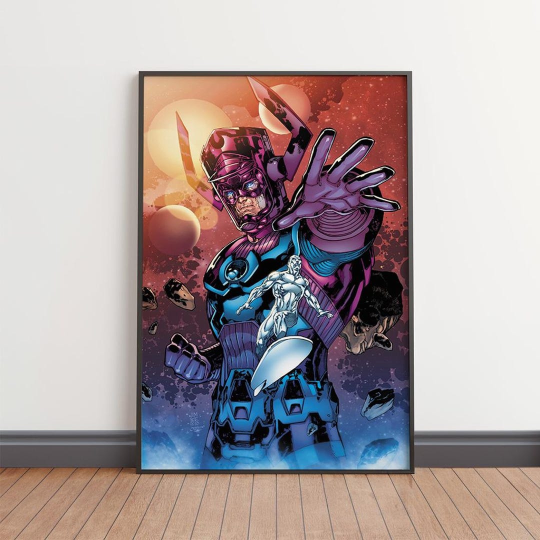 Galactus Silver Surfer Hand Vintage Comicbook Splash Poster, Art ...