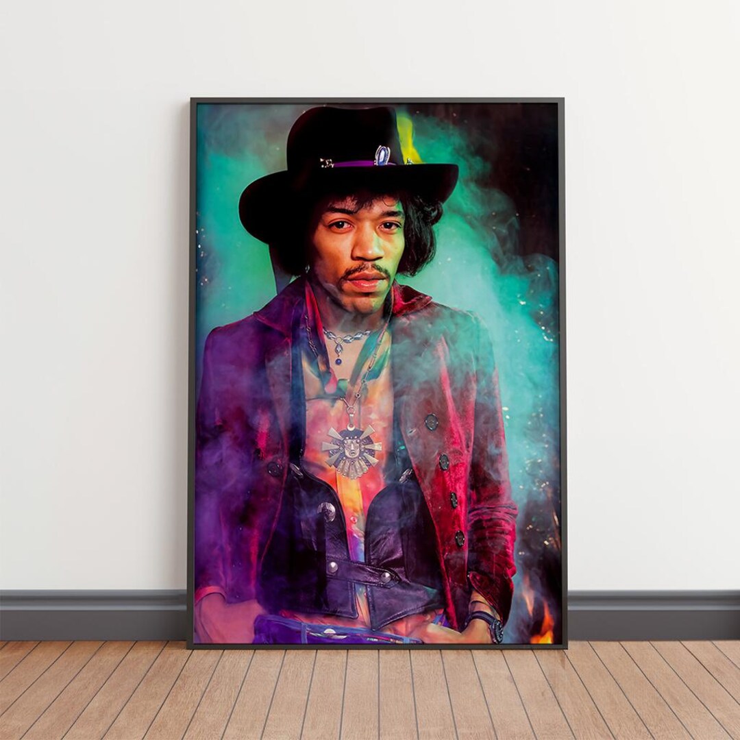 Jimi Hendrix Retro Colour Promotional Poster, Art Collectibles Posters ...