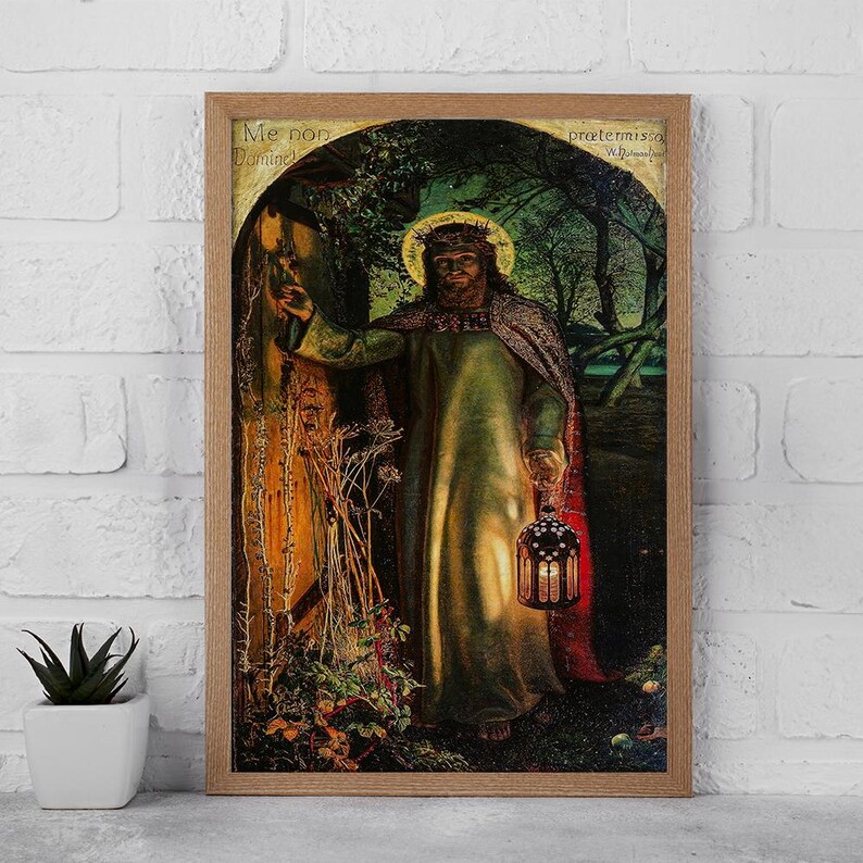 The Light of the World Jesus Knocking by William Holman Hunt Poster ...