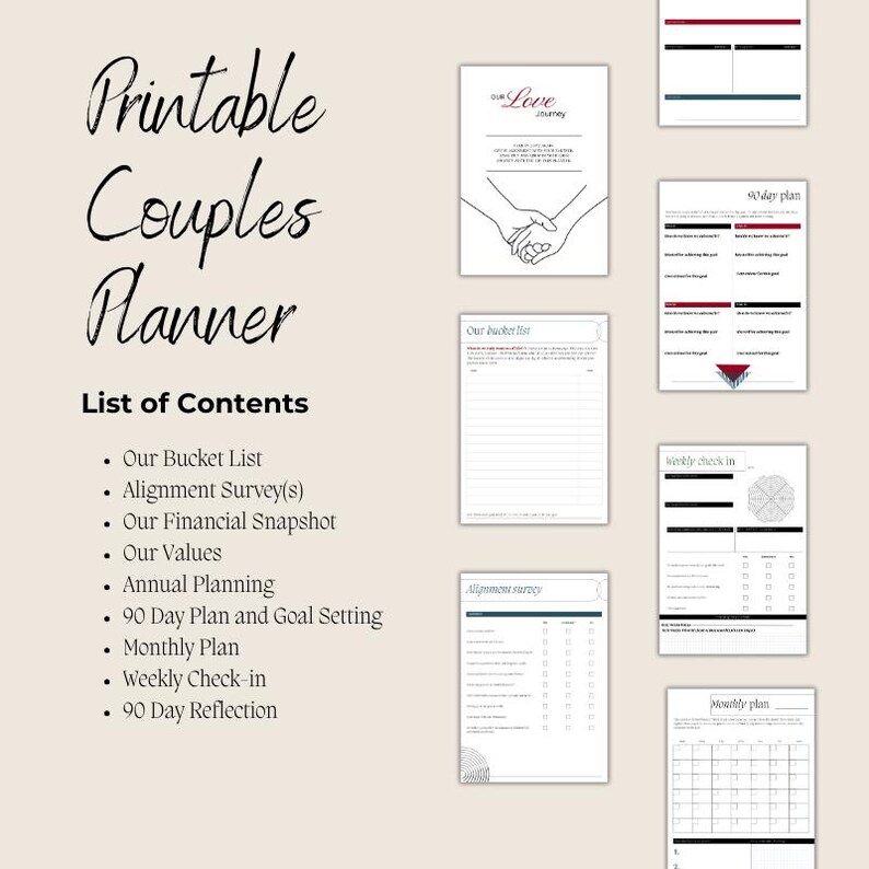 Couples Planner | Weekly Couples Check-in | Couples Goal Setting | 90 ...