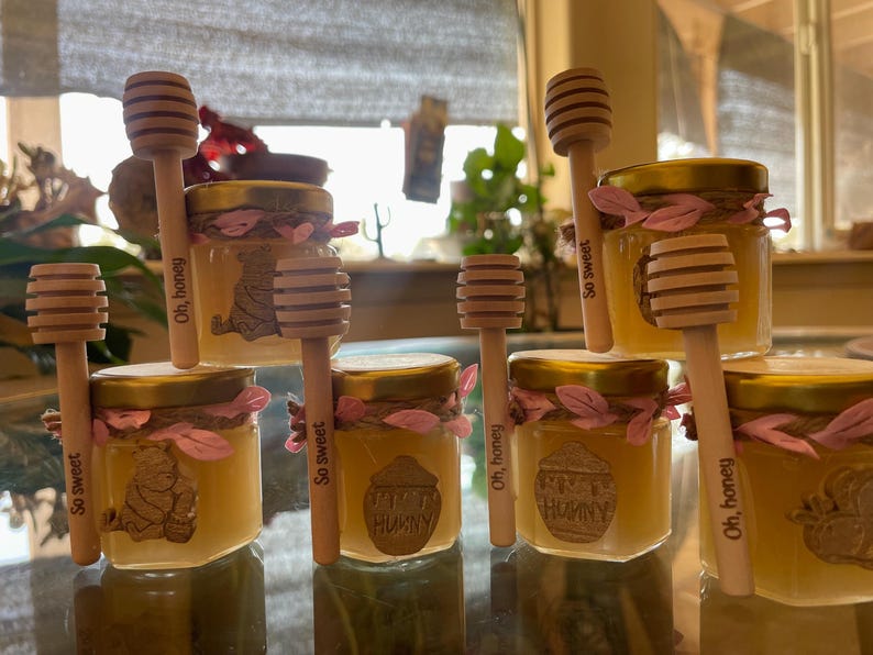 Winnie Pooh Mini Honey Jar Baby Shower 1.5 Oz Party Favors, Thank You ...