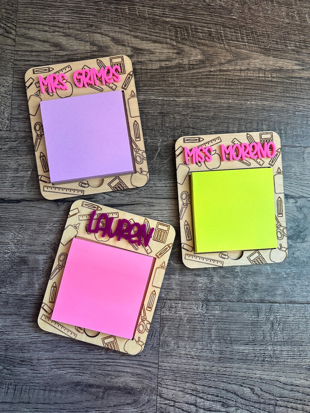 School Themed Sticky Note Pad Holder | Personalized Sticky Note Pad ...
