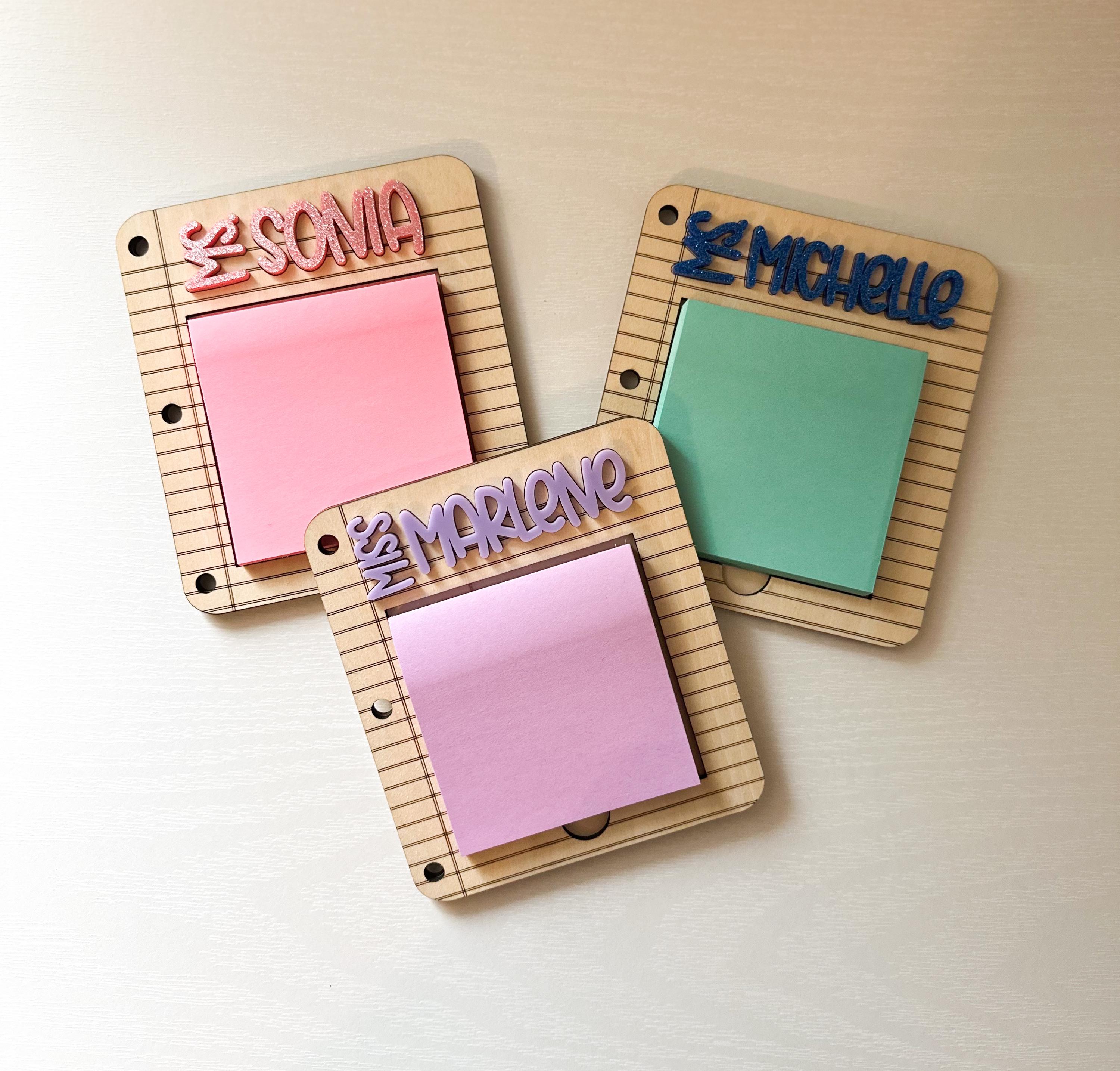 Lined Paper Sticky Note Pad Holder | Personalized Sticky Note Pad ...