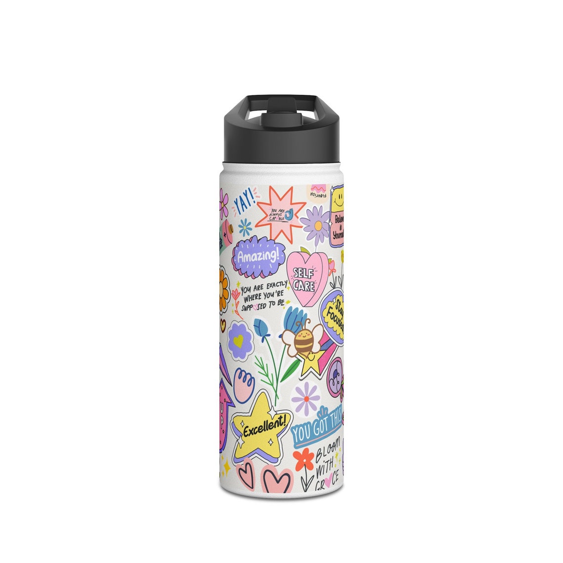 Sticker Water Bottle, Affirmation Water Bottle, Tween/teen Water Bottle ...