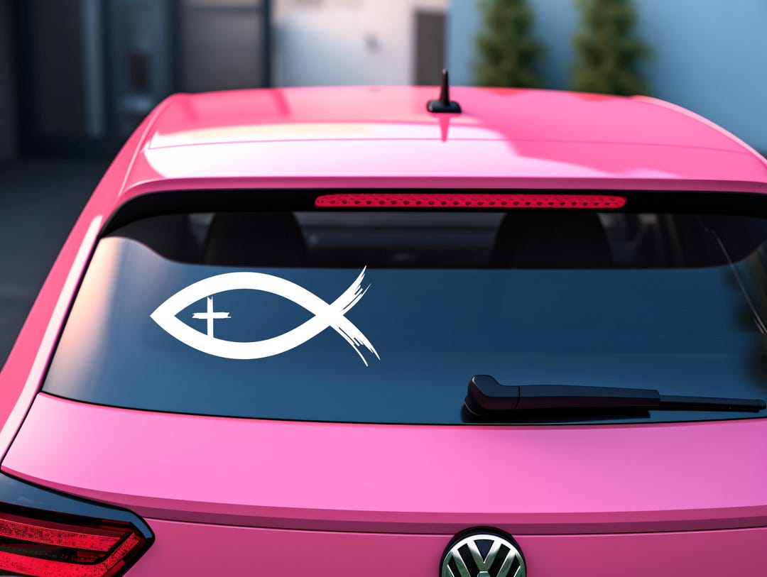 1898 Car Sticker Ichtys Jesus Fish Modern Window Sticker Various Sizes ...