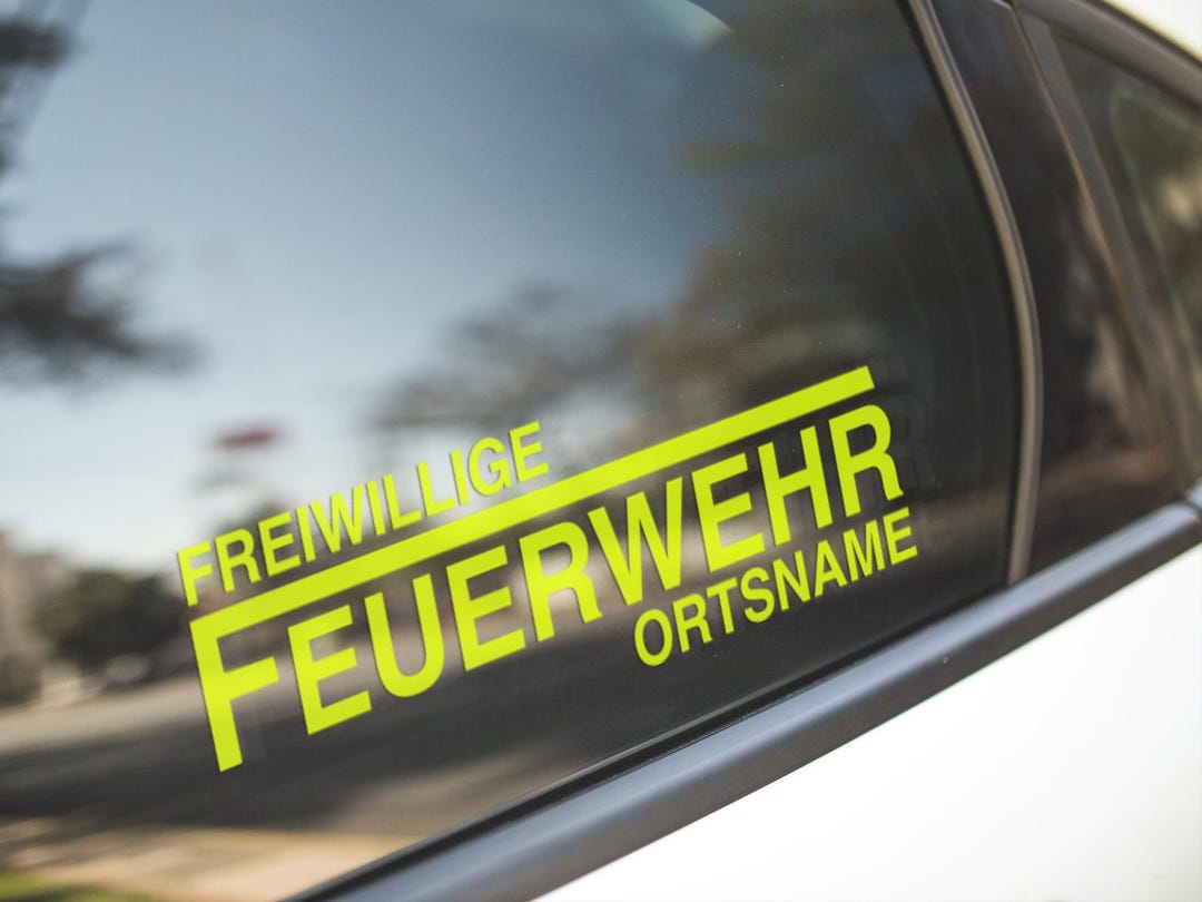 Sticker Volunteer Fire Department Lettering With Location NEON Sticker ...