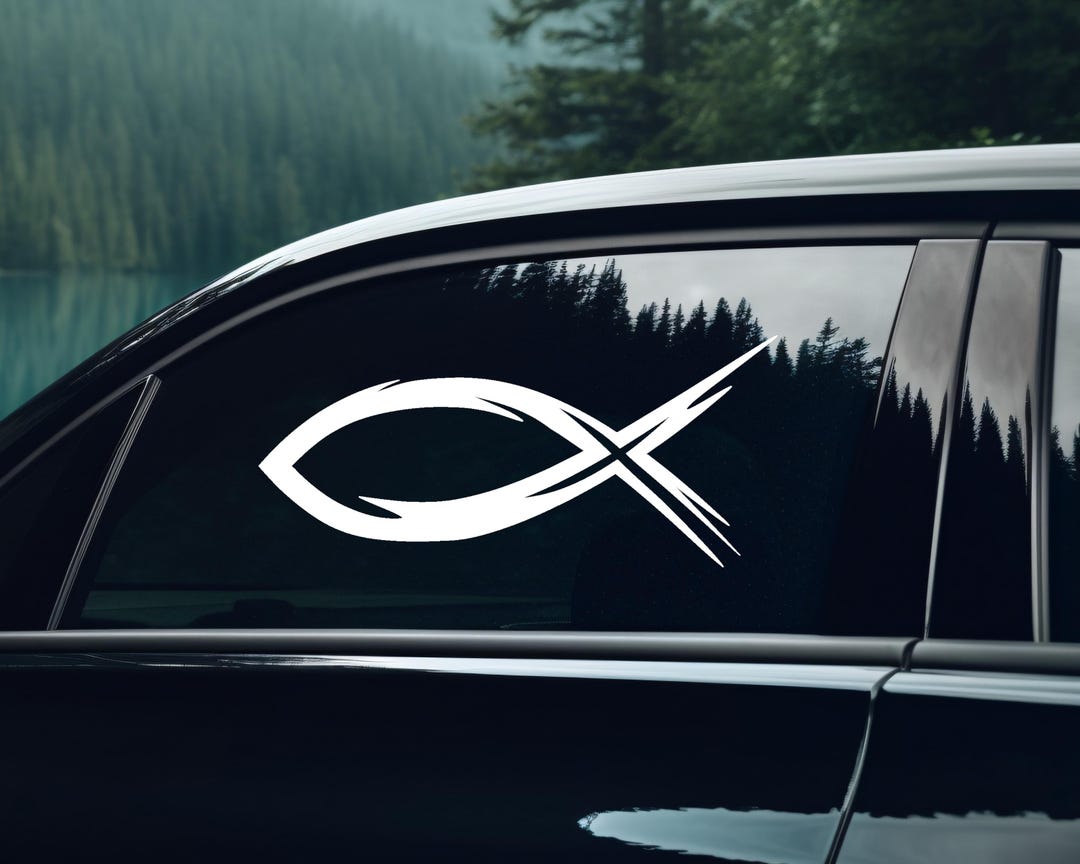 Ichthys Car Sticker Jesus Fish – Christian Sticker – Vinyl Sticker ...