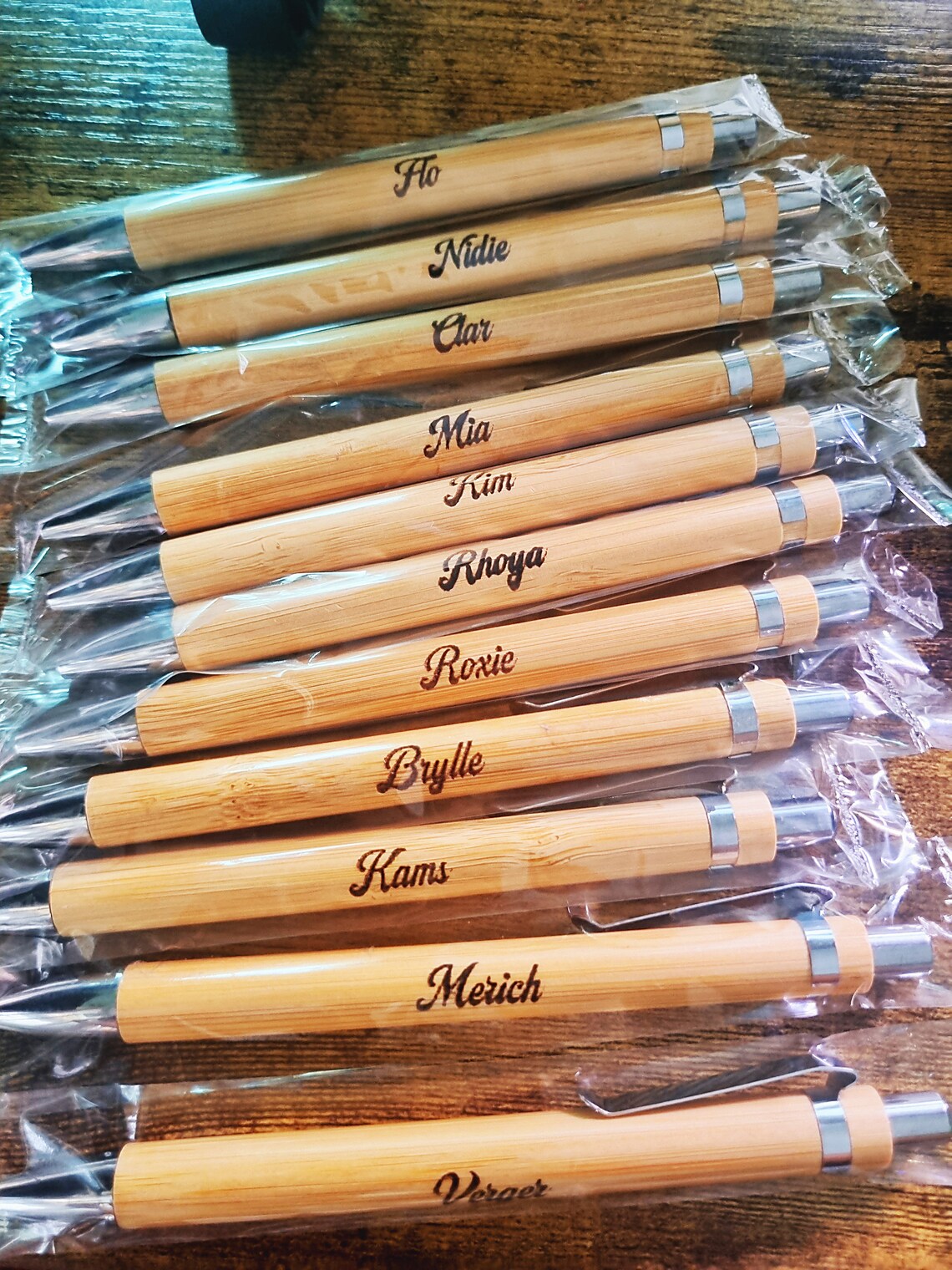 Eco Friendly Laser Engraved Natural Wooden Pen Made With Bamboo ...