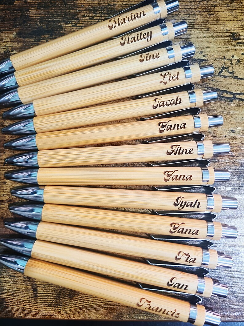 Eco Friendly Laser Engraved Natural Wooden Pen Made With Bamboo ...