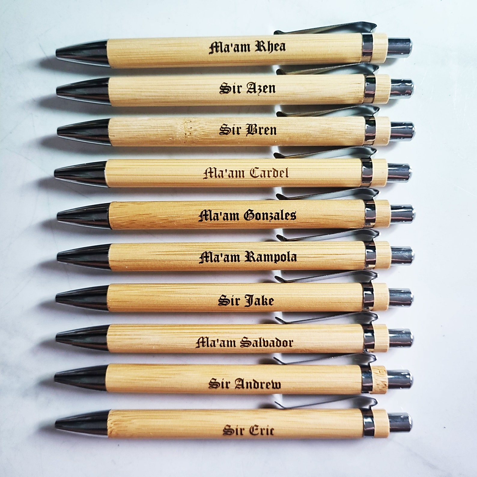 Eco Friendly Laser Engraved Natural Wooden Pen Made With Bamboo ...