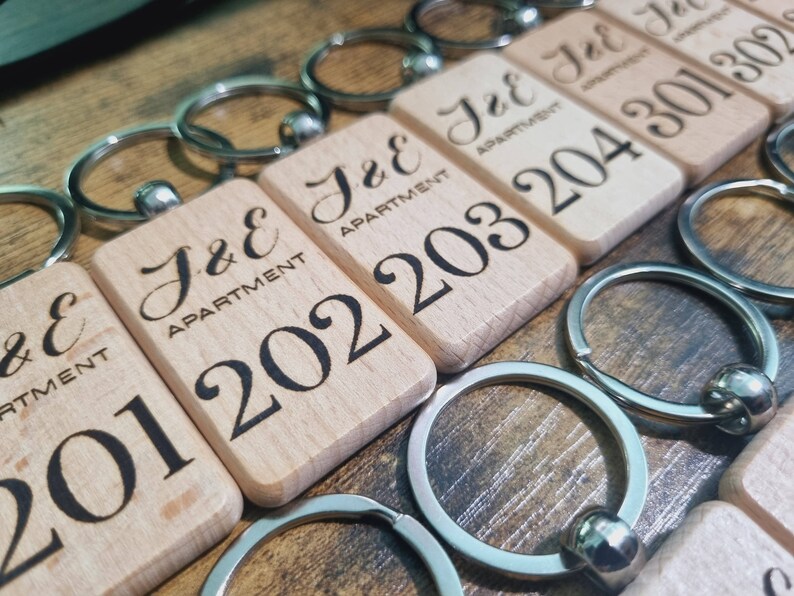 Personalized Wooden Keychain Custom Made Keychain for Your Home ...