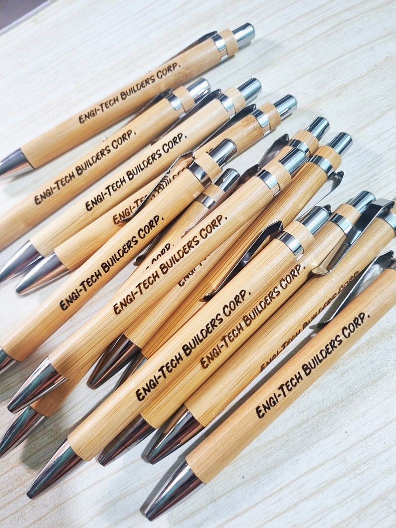 Eco Friendly Laser Engraved Natural Wooden Pen Made With Bamboo ...