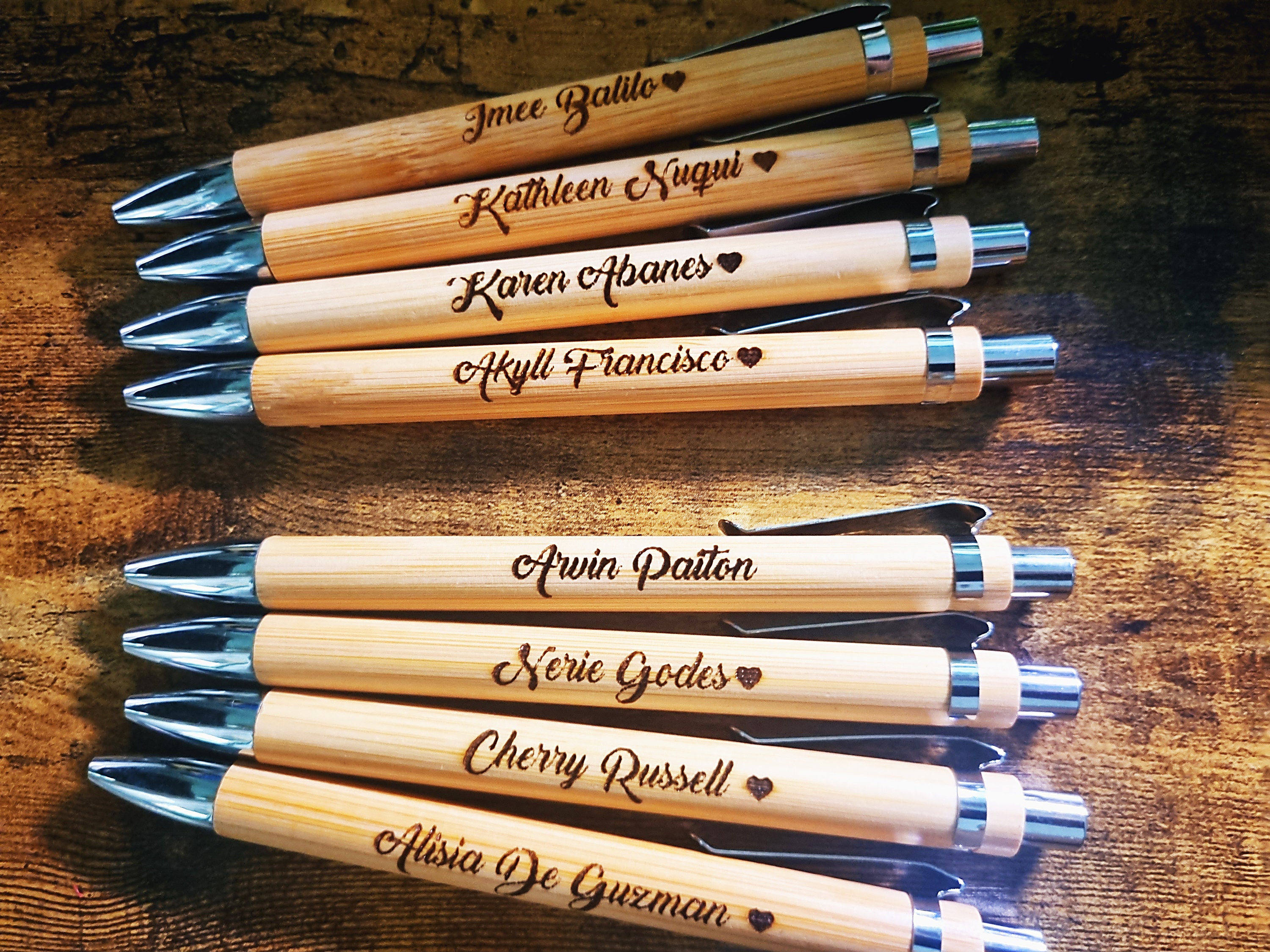 Eco Friendly Laser Engraved Natural Wooden Pen Made With Bamboo ...