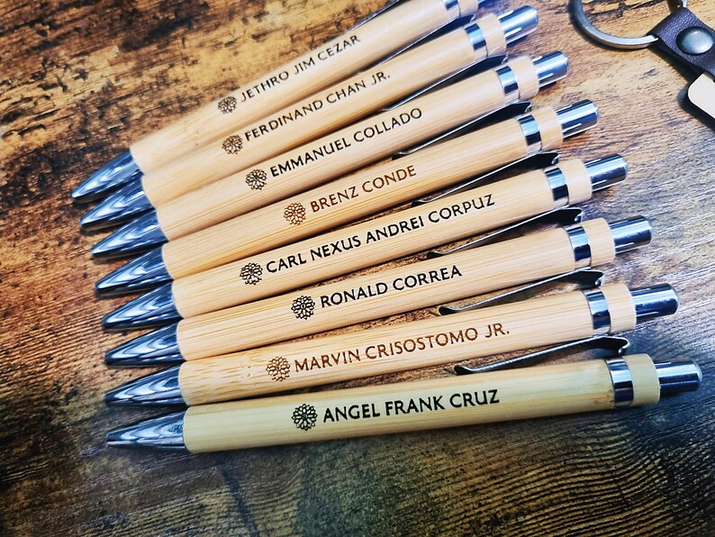Eco Friendly Laser Engraved Natural Wooden Pen Made With Bamboo ...