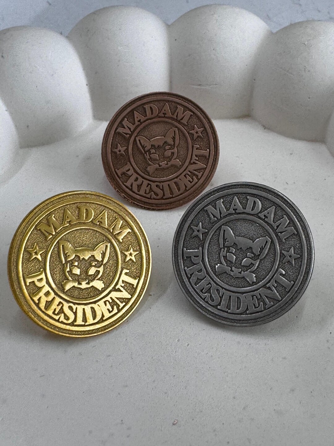 Madam President Lapel Pins, Kamala Harris Lapel Pin, Silver, Gold ...