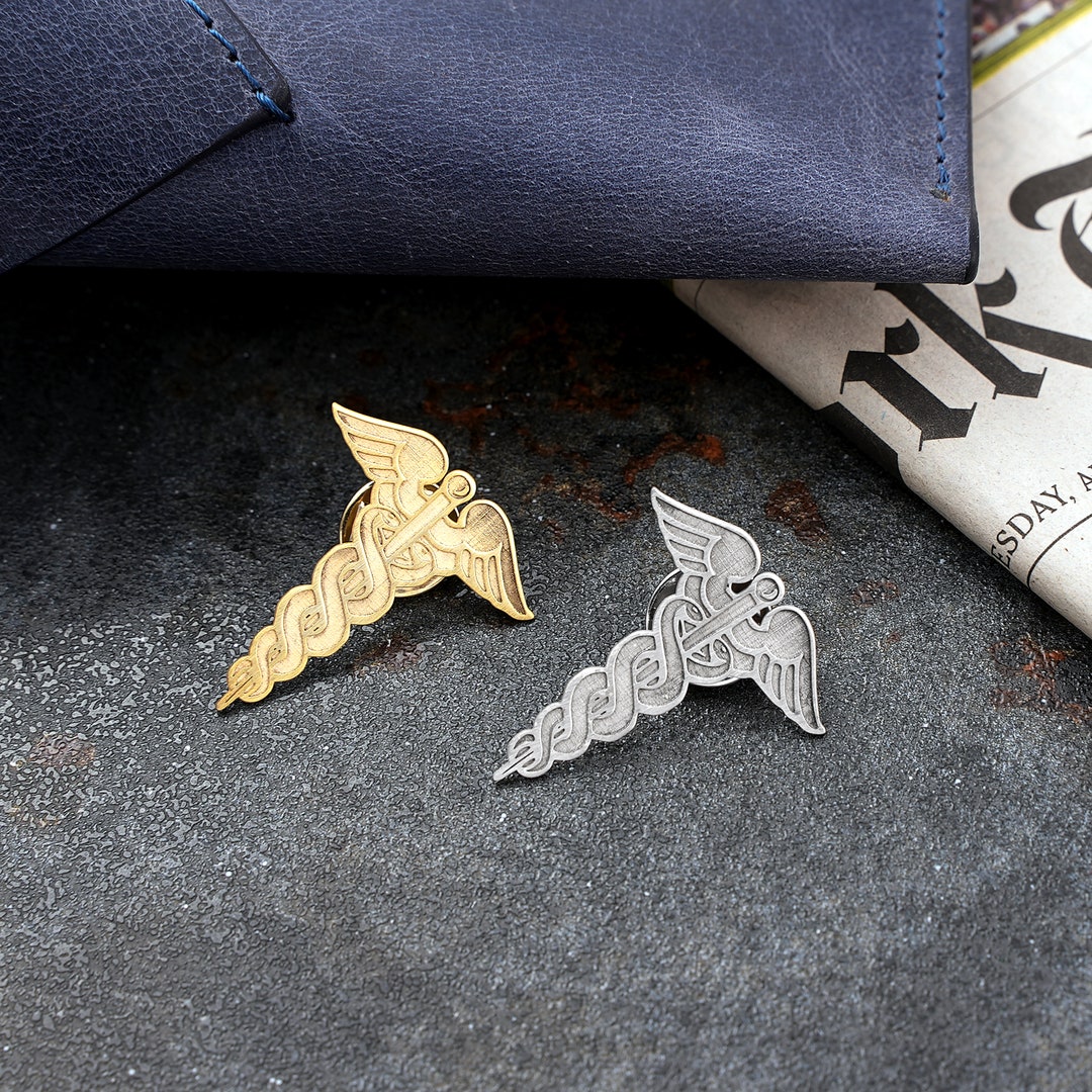 Custom Caduceus Lapel Pin for Doctors and Nurses, Brooch for Doctor, Gift for Newly Graduated ...