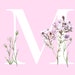 Girls Letter M Wildflower Wall Art - Etsy