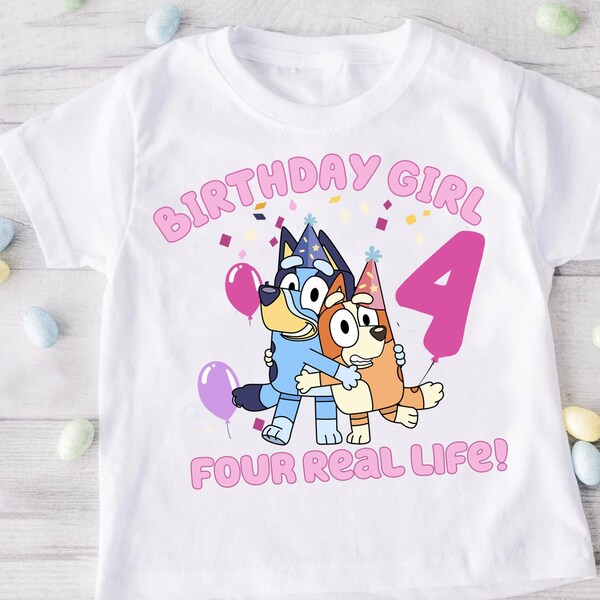 Four Bluey Birthday Shirt - Etsy