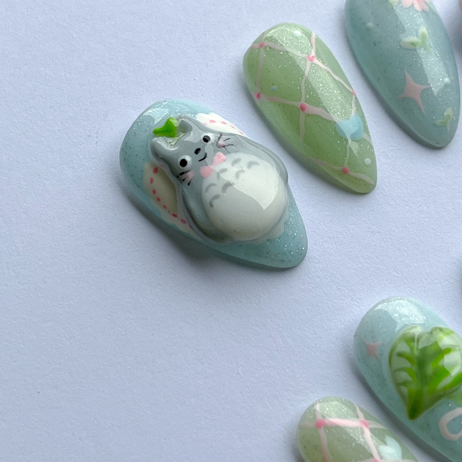 My Neighbor Totoro Nails, Ghibli Studio Nails, Anime Nails, Reusable ...
