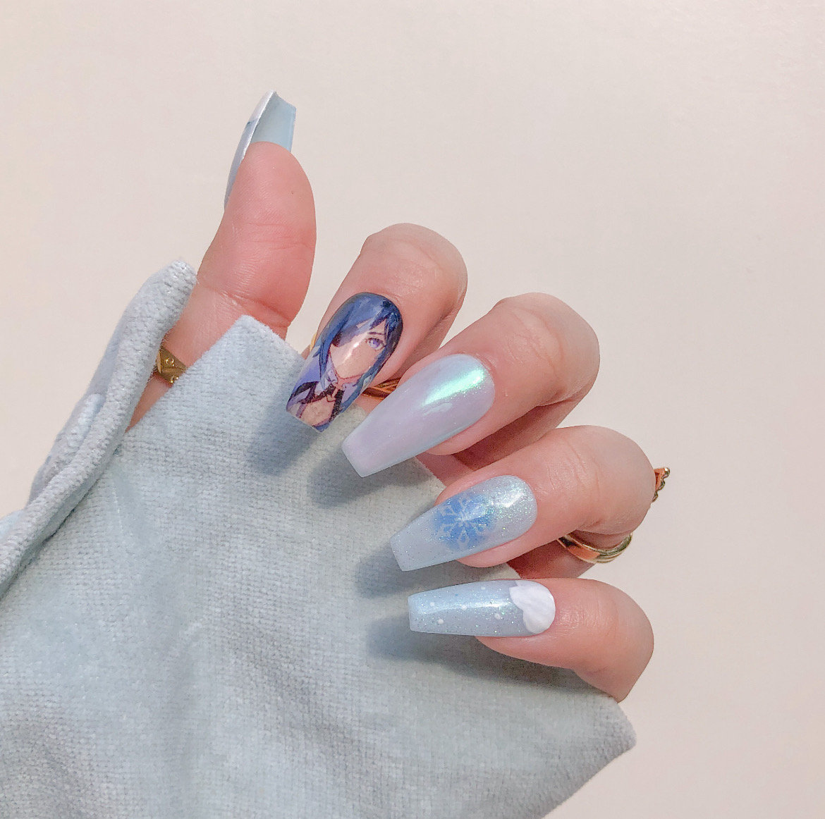 CRYO Genshin Impact Inspired Press on Nails Ayaka Chongyun Kaeya Eula ...