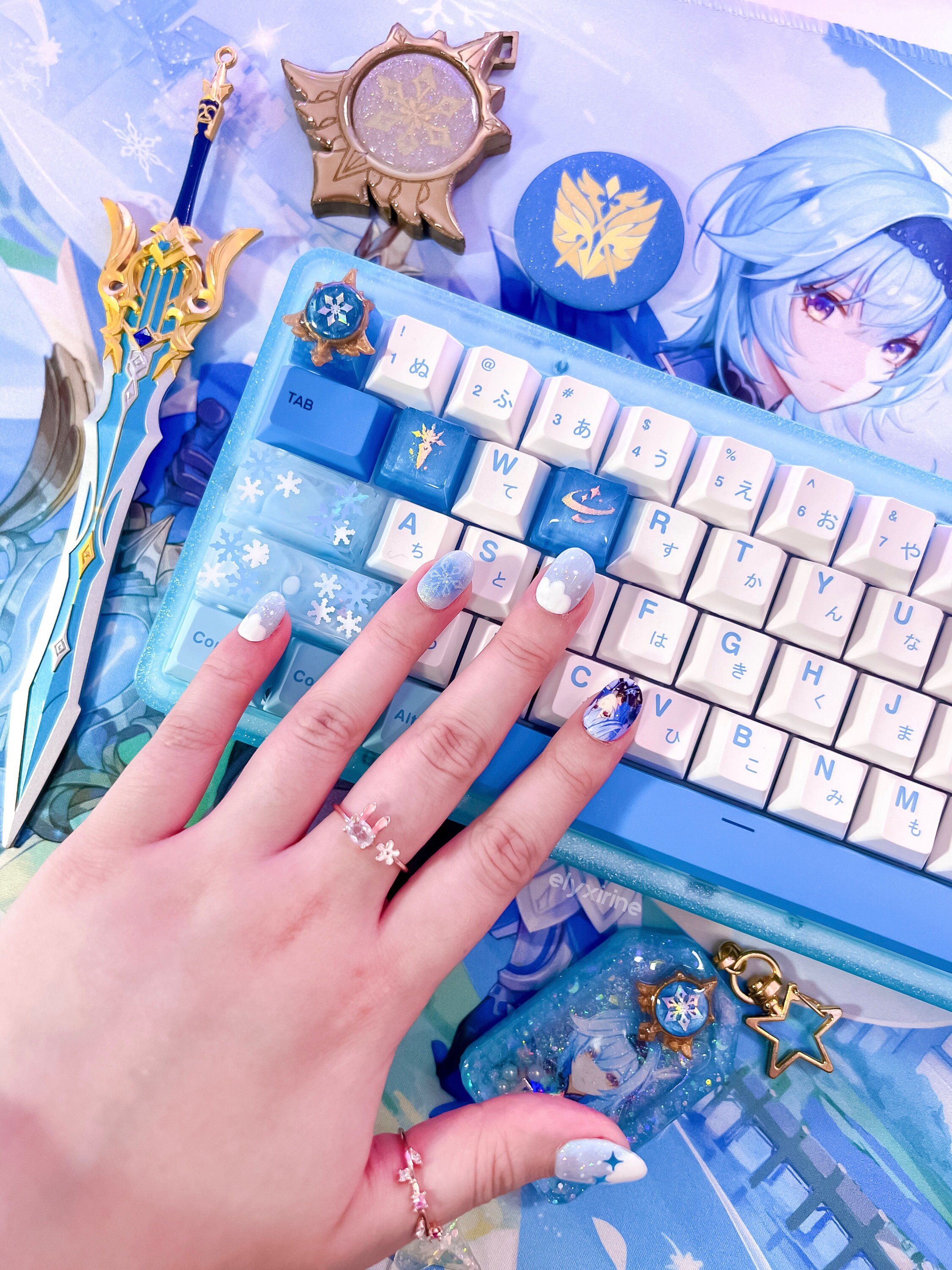 CRYO Genshin Impact Inspired Press on Nails Ayaka Chongyun Kaeya Eula ...