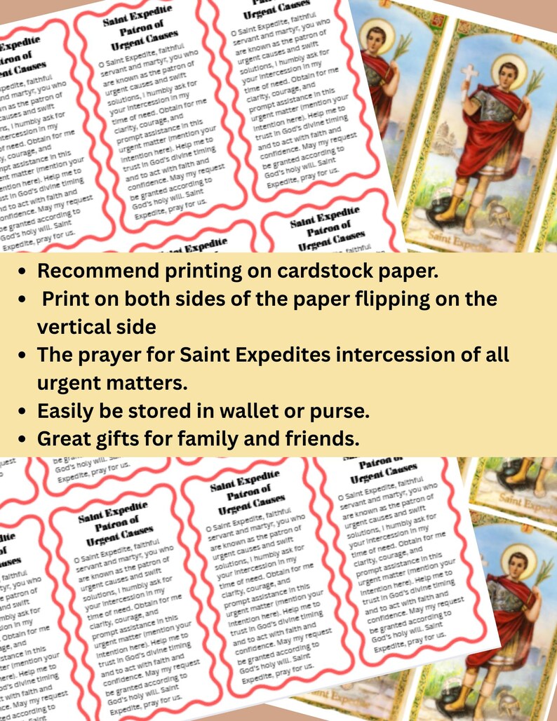 Saint Expedite Prayer Card | Catholic Patron of Urgent Causes (instant ...
