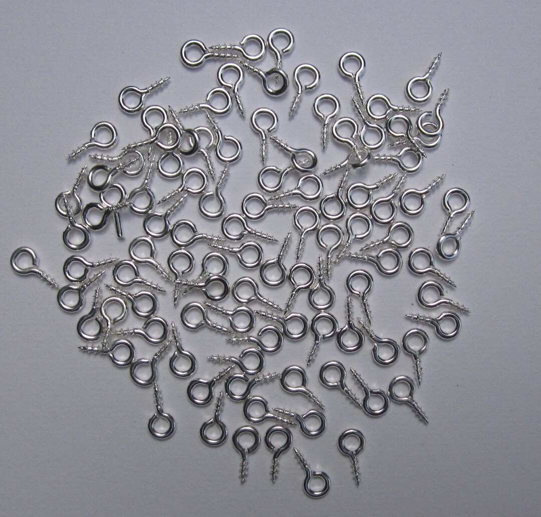 100 Screw Eye Bails, Silver Plated, 4mm X 8mm - Etsy