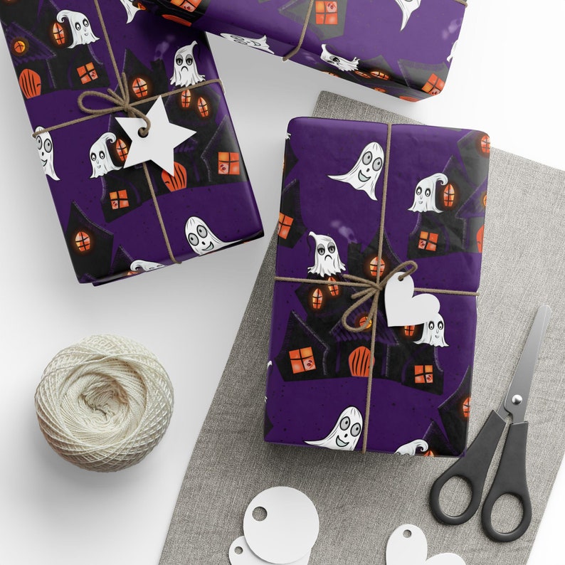 Halloween Wrapping Paper, Halloween Wrapping Paper Ghosthouse ...