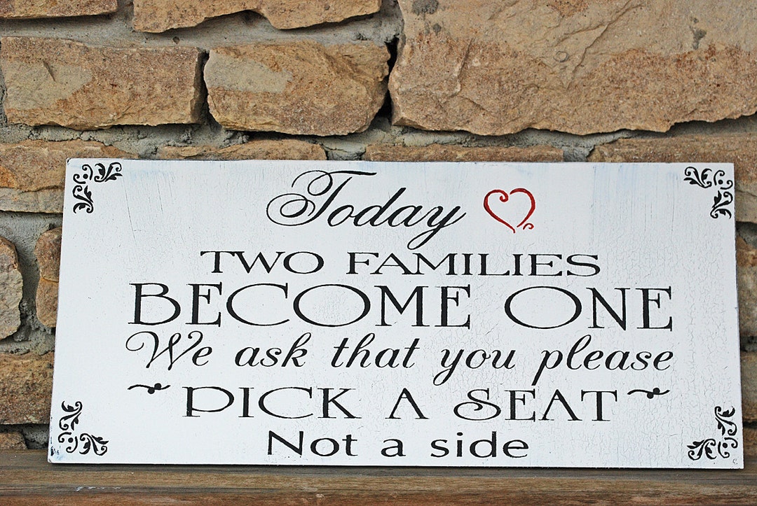 Today Two Families SEATING PLAN SIGN Wedding Signs Wedding Seating ...