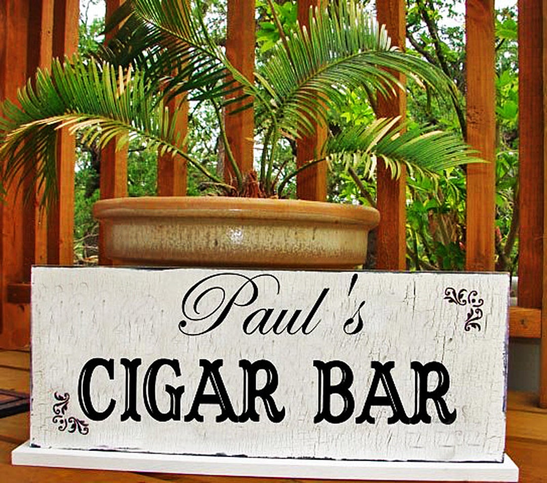 Custom CIGAR BAR Sign Fathers Day Signs Self Standing 18x7 Wedding ...