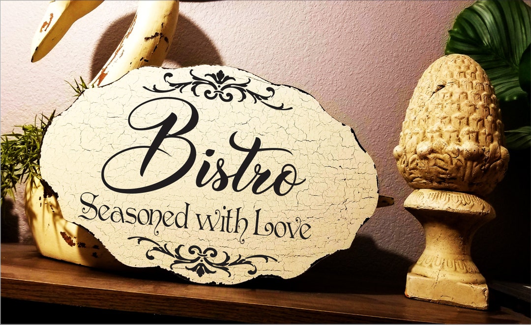 Bistro Sign Seasoned With Love Making Meals & Memories 16x9 French Sign ...