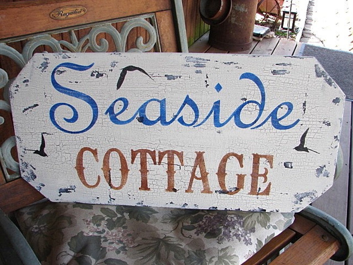 Seaside Cottage Signs | Beach HOME Decor | Beach Signs | 11X24 |vintage ...