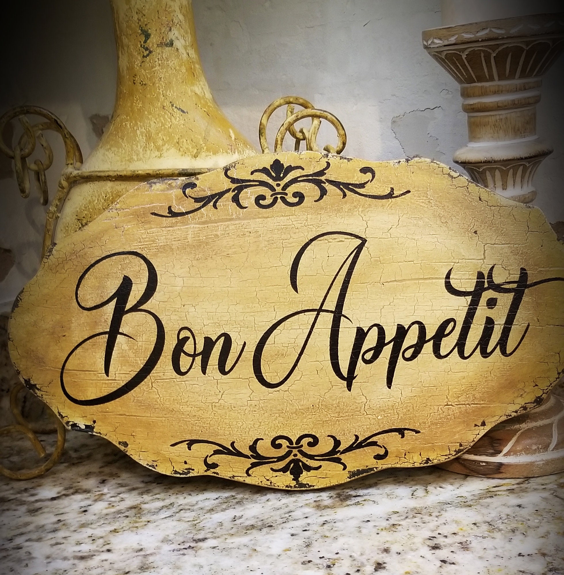 Bon Appetit Sign 16x9 French Signs French Decor Vintage Style Kitchen ...
