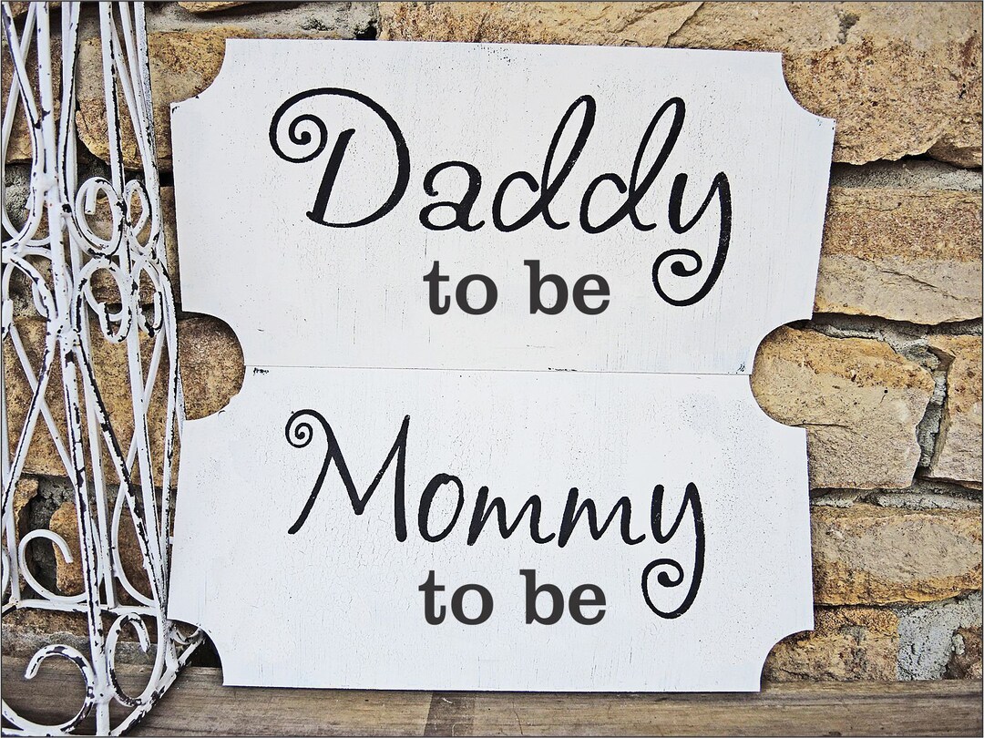 Daddy and Mommy Signs BABY Announcement Signs 12x6 Set of 2 Baby ...