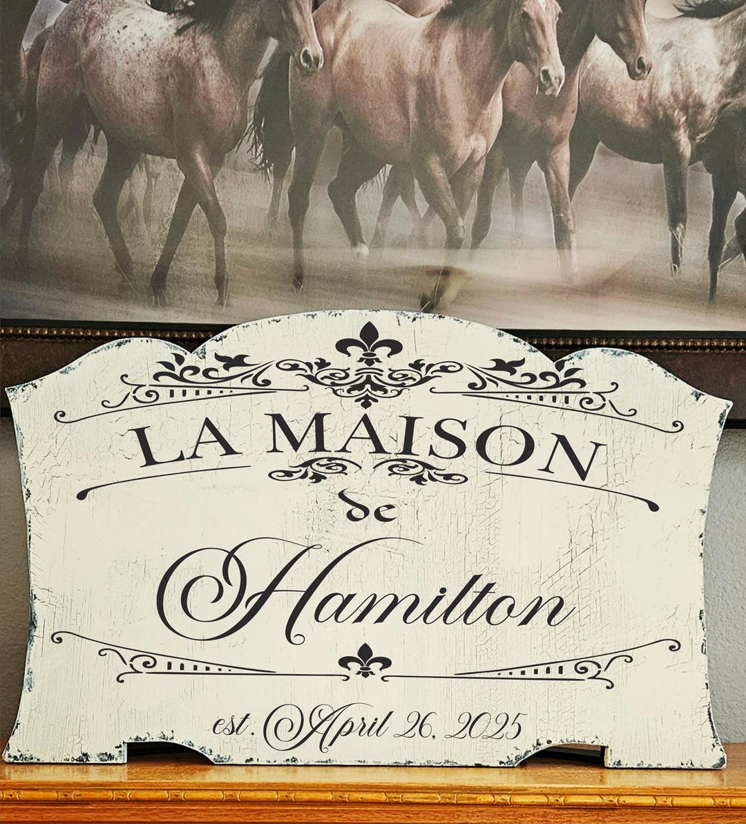 French Sign, La MAISON NAME Sign, Maison Sign, Custom Family Name Sign ...
