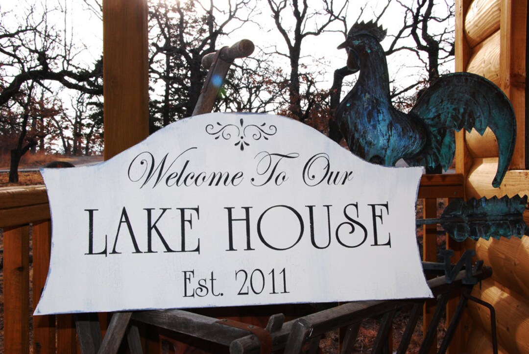 Welcome to Our LAKE House Sign - Welcome to Our CABIN Sign - Welcome to ...
