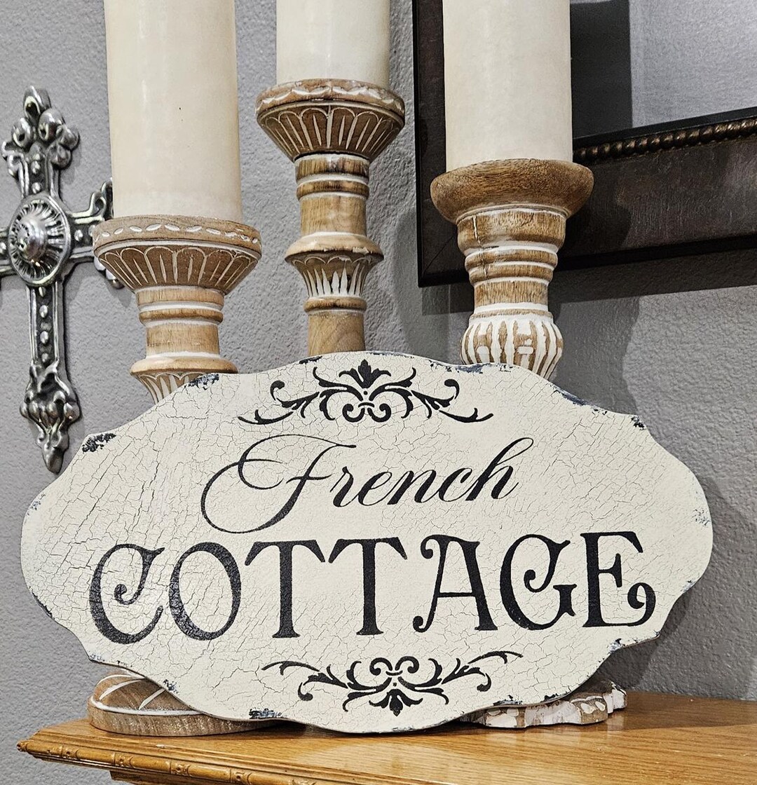 French COTTAGE Sign | 16x9 | French Signs | French Decor | Vintage ...