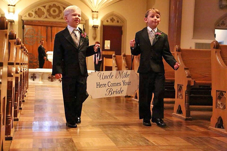Wedding Sign | UNCLE Here Comes Your BRIDE | 22" W X 10" Tall | Ring ...