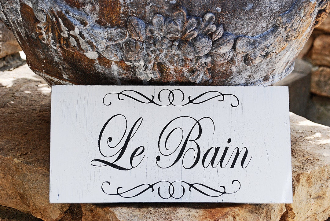 Le Bain Sign | Bath Sign | French Signs | 3 Sizes Available | Bathroom ...