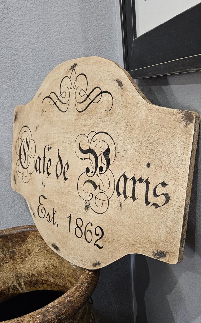 Cafe De Paris Sign | French Signs | French Country | Kitchen Sign ...