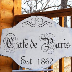 Cafe De Paris Sign | French Signs | French Country | Kitchen Sign ...