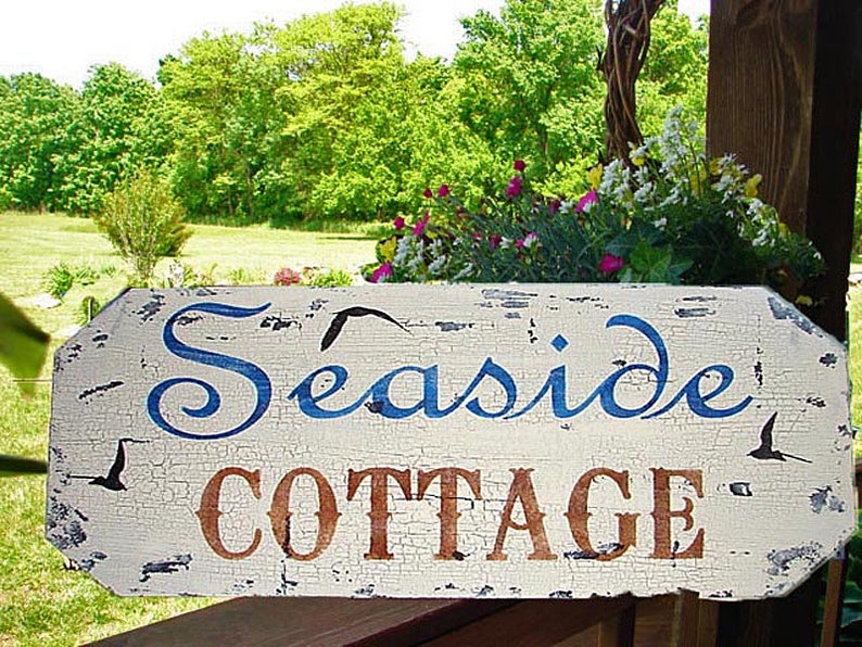 Seaside Cottage Signs | Beach HOME Decor | Beach Signs | 11X24 |vintage ...
