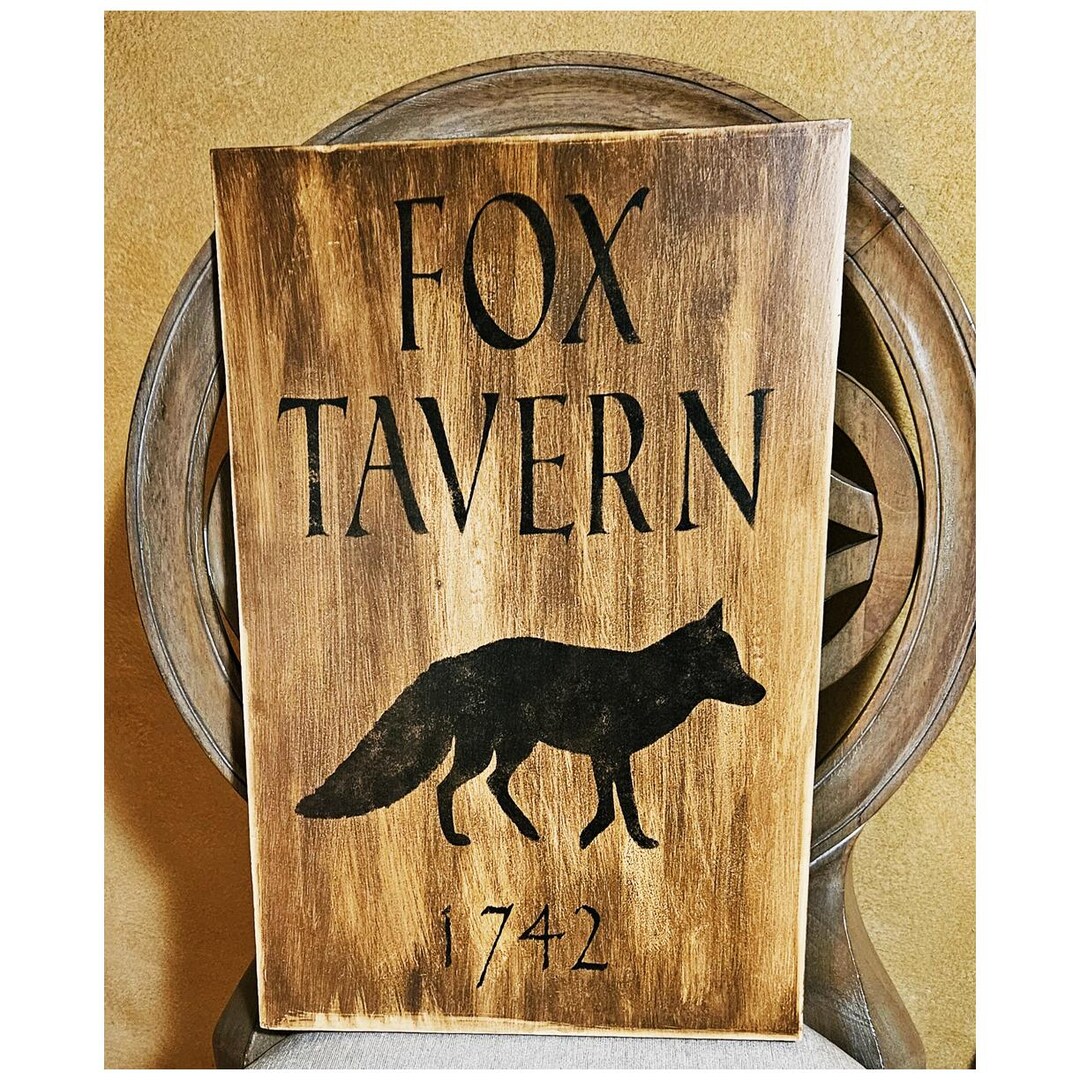 Colonial Sign | FOX Tavern Sign | Fox INN Sign | Handpainted Tavern ...
